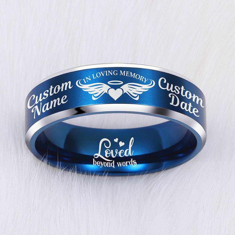 Personalized Memorial Ring Lost Loved One Remembrance Gift In Loving M ...